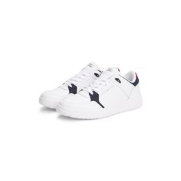 Tommy Hilfiger Sneaker »TH BASKET CORE LITE LTH MIX«, Freizeitschuh, Halbschuh, Schnürschuh mit Logoschriftzug weiß-dunkelblau 42 42 Cooler...