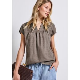 Street One Shirtbluse mit Tape-Details dark tumbled beige 46 46 Bluse von Street One