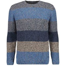Ragman Rundhalspullover Blau gemustert-980 52 52 Strickpullover Rundhals