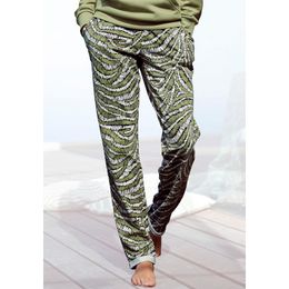 Lascana Sweathose mit seitlichen Eingrifftaschen, Loungewear schwarz-gemustert 32/34 - N-Gr N-Gr 32/34 Gemütliche Sweatpants mit praktischen...