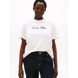 Tommy Hilfiger Curve T-Shirt »CRV SCRIPT REG C-NK SS T-SHIRT« Ivory Silk 46 46 Shirt von Tommy Hilfiger Curve