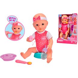Simba Baby Babypuppe "New Born Baby Hungry", pink, Vinyl, Puppen, mit Funktionen, inklusive 5-tlg. Zubeh&ouml;r