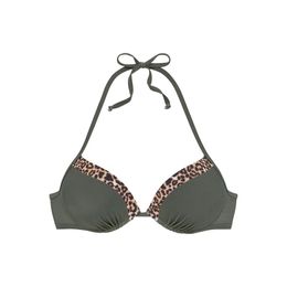 Lascana Bikini-Top Damen Größe 70 beige / braun / oliv