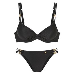JETTE Bikini Damen Gr&ouml;&szlig;e S gold / schwarz