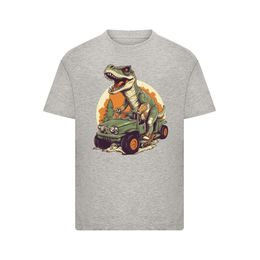 F4NT4STIC Shirt 'Monster Truck Cooler Dinosaurier' boy Grey size 158/164