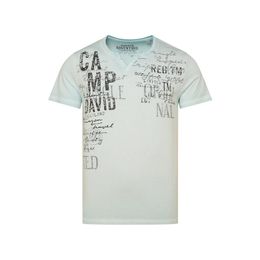 CAMP DAVID T-Shirt Herren Gr&ouml;&szlig;e L hellblau / schwarz
