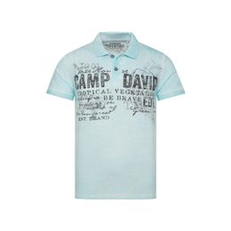 CAMP DAVID Poloshirt Herren Größe XL hellblau / grau / schwarz