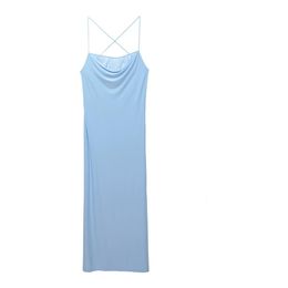 Pull&Bear Pull&Bear Kleid Damen Gr&ouml;&szlig;e 34 hellblau Winterkleid
