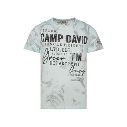 CAMP DAVID T-Shirt Herren Größe XXXL hellblau / schwarz