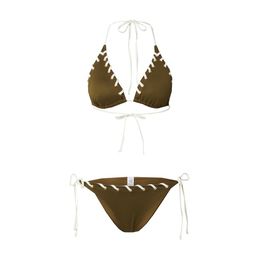 Trendyol Bikini Damen Gr&ouml;&szlig;e XS oliv / wei&szlig;