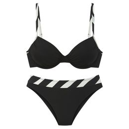 French Connection Bikini Damen Gr&ouml;&szlig;e S schwarz / wei&szlig;