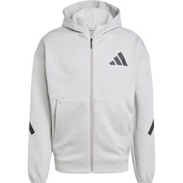 adidas Sportswear Sportsweatjacke 'Z.N.E.' Herren Größe XL grau / schwarz