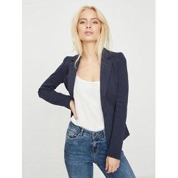 Véro Moda Jerseyblazer VERO MODA "VMJULIA LS BLAZER", Damen, Gr. 42, blau (total eclipse), Piqué, Obermaterial: 66% Polyester, 34% Baumwolle, unifarben, tailliert, Blazer