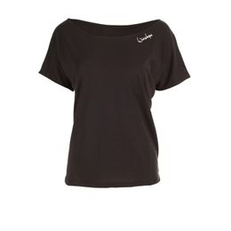 Oversize-Shirt WINSHAPE "MCT002", Damen, Gr. XXL, schwarz, 50% Modal, 50% Baumwolle, U-Boot-Ausschnitt, Shirts Yogawear Yogashirt, Ultra leicht