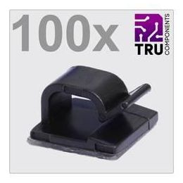 TRU COMPONENTS T24CA020 Kabelclip selbstklebend TC-12888436 B&uuml;ndel-&Oslash;-Bereich 1 bis 7 mm Schwarz 100 St.