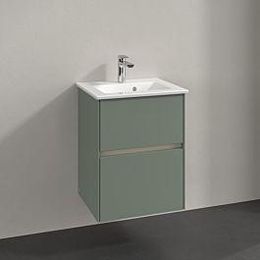 Villeroy & Boch Villeroy und Boch Collaro Waschtischunterschrank C141B0AF 47,2x61x40,4cm, Waschbecken mittig, LED-Beleuchtung 3,1W, soft green
