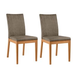 4-Fußstuhl Home Affaire "Dendres", braun (schlamm), B:46cm H:94cm T:60cm, Polyester, Stühle, Sitz und Ruecken gepolstert