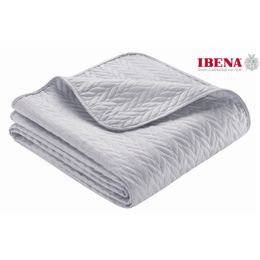 Tagesdecke Ibena "Sonio", grau, B:220cm L:250cm, Kunstfaser, Tagesdecken, Tagesdecke mit Steppung in diversen Designs, als Überwurf geeignet