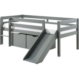Spielbett Vipack "Pino, Kiefer massiv, mit Rolllattenrost, 2 Rollboxen, Made in Europe", grau, B:175cm H:83cm L:207,6cm, Betten, wahlweise mit oder ohne Hängeregal, 2 Farben zur Auswahl