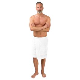 WEWO-Fashion Kilt WEWO FASHION "9538T, ideal für Sauna & Spa", weiß, L:50cm, Frottier, Hausmäntel, schlingenfest