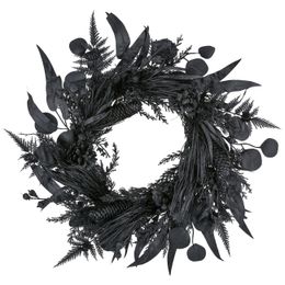 Kunstkranz Creativ green "Mix-Kranz", schwarz, Ø:60cm, Kunststoff, Kunstpflanzen, mit außergewöhnlicher Farbgebung
