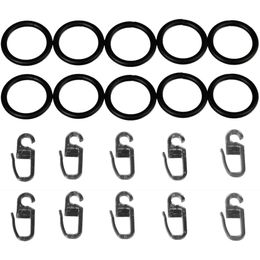 Gardinenring Liedeco Gr. 1, grau (anthrazit), Ø:2cm, Metall, Gardinenbefestigungen, für Gardinenstangen Ø 20 mm