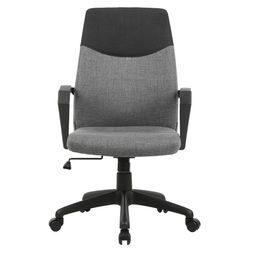 Bürostuhl ByLiving "Edgy", grau (grau, schwarz), B:58cm H:107cm T:56cm, Polyester, Stühle, mit modernem Webstoff in zweifarbiger Optik, bequem, mit Wippmechanik