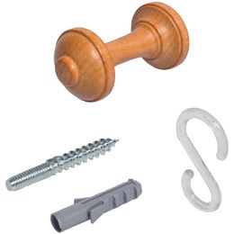 Raffhalter Liedeco, braun (kirschbaumfarben), Materialmix, Raffhalter, Schalhalter 7 cm