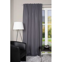 Vorhang Home Wohnideen "JOHN" Gr. 1, grau (anthrazit), B:140cm H:245cm, Polyester, Gardinen, HxB: 245x140, Kombibandschal Verdunklungsstoff