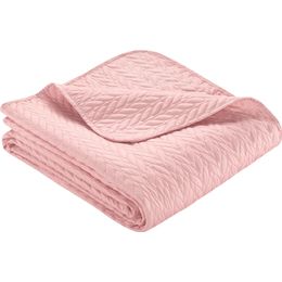 Tagesdecke Ibena "Sonio", rosa, B:220cm L:250cm, Kunstfaser, Tagesdecken, Tagesdecke mit Steppung in diversen Designs, als Überwurf geeignet