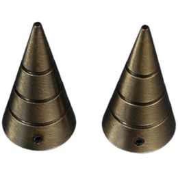 Gardinenstangen-Endstück Liedeco "Kegel mit Rille", gold (messingfarben, antik), H:2,5cm L:5,5cm Ø:1,6cm, Gardinenstangenendstücke, für Gardinenstangen Ø 16 mm