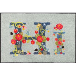 Fußmatte "Hi with Roses", bunt, B:50cm H:7mm L:75cm, Polyamid, wash+dry by Kleen-Tex, Teppiche