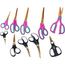 Scheren-Set King "Easycut", bunt, Scheren, 5 Scheren, Edelstahlklingen, Titan beschichtet, Soft-Touch Griffe