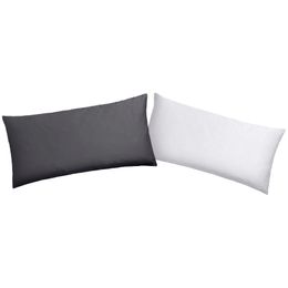 Kissenbezug my home "DESNER2", silber (anthrazit, silber), B:40cm L:80cm, Microfaser, Obermaterial: 100% Polyester, Kissenbezüge, Kissenhülle mit Wendeoptik