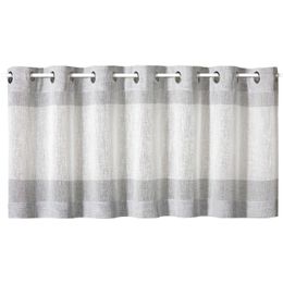 Scheibengardine GERSTER "Sander" Gr. 1, grau (anthrazit), B:140cm H:50cm, Polyester, Gardinen, HxB: 50x140, mit modernem Streifen Design