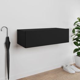 Garderobenschrank Inosign "Paris", schwarz (graphite schwarz matt, graphite schwarz matt), B:70cm H:20,4cm T:31,5cm, Schränke, Kleine Garderobe Wandschrank 70 cm breit, 1 Klappe