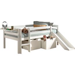 Spielbett Vipack "Pino, Kiefer massiv, mit Rolllattenrost, 2 Rollboxen, Made in Europe", weiß, B:175cm H:83cm L:207,6cm, Betten, wahlweise mit oder ohne Hängeregal, 2 Farben zur Auswahl