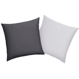Kissenbezug my home "DESNER2", silber (anthrazit, silber), B:40cm L:40cm, Microfaser, Obermaterial: 100% Polyester, Kissenbezüge, Kissenhülle mit Wendeoptik
