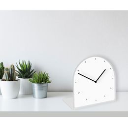 Tischuhr queence "Helene", weiß, Tischuhren, Tisch, Uhr, modern, geräuschlos