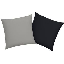 Kissenbezug my home "DESNER2", grau (schwarz, hellgrau), B:40cm L:40cm, Microfaser, Obermaterial: 100% Polyester, Kissenbezüge, Kissenhülle mit Wendeoptik