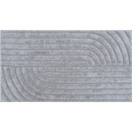 Badematte Andas "Marie Streifen, Scandi, Boho, modernes Muster" Gr. 1, grau, H:13mm, Baumwolle, Badematten, Hoch-Tief-Struktur, 100% Baumwolle