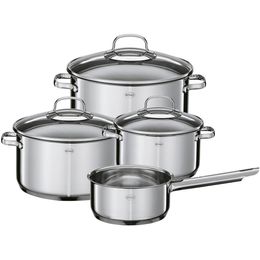 Rösle Topf-Set RÖSLE "ELEGANCE", silber (silberfarben), B:31cm H:23cm L:53cm, Töpfe, spülmaschinen- und induktionsgeeignet