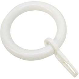 Gardinenring Gardinia "Kunststoff mit Faltenlegehaken", weiß, B:0,8cm Ø:4cm, Kunststoff, Gardinenbefestigungen, Serie Spannstange Ø 23/26 mm