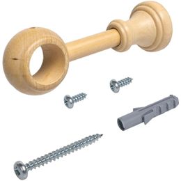 Träger Liedeco "Thüringen" Gr. 1, beige (natur), L:12,5cm, Gardinenstangenhalterungen, für Gardinenstangen Ø 28 mm