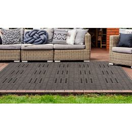 Teppich Bruno Banani "Farum" Gr. 31, grau (taupe), B:80cm H:5mm L:230cm, Kunstfaser, Teppiche, Teppich, In- und Outdoor-Teppich, Wetterfest & UV-best&auml;ndig, besonders flach