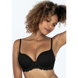 Push-up-BH Dorina "Claire", Damen, Gr. 70, Cup A, schwarz, Spitze, Obermaterial: 84% Polyamid, 16% Elasthan, unifarben, BHs Push-up-BH, f&uuml;r maximales Volumen, extra dicke Kissen, 3/4 Cup