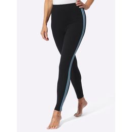 Leggings, Herren, Gr. 42, Normalgr&ouml;&szlig;en, schwarz, 95% Baumwolle, 5% Elasthan, unifarben, lang, Hosen Leggings