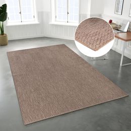 Teppich my home "Elsa, In- und Outdoor geeignet" Gr. 1, beige, B:60cm H:3mm L:90cm, Kunstfaser, Teppiche, Sisal-Optik, Wetterfest & UV-beständig, Boho, Wohnzimmer, Camping