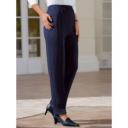 Jerseyhose Classic Basics, Damen, Gr. 44, Normalgrößen, blau (marine), 100% Polyester, unifarben, lang, Hosen