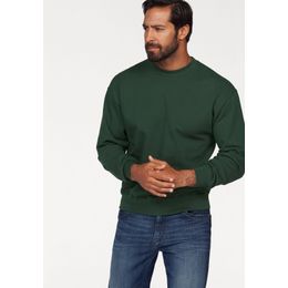 Sweatshirt Fruit of the Loom, Herren, Gr. XXL (60/62), gr&uuml;n (dunkelgr&uuml;n), angeraute Sweatware, Obermaterial: 80% Baumwolle, 20% Polyester, unifarben, schmal h&uuml;ftlang, Rundhals, Rippb&uuml;ndchen, Sweatshirts Sweatshirt, im unifarbenen Design
